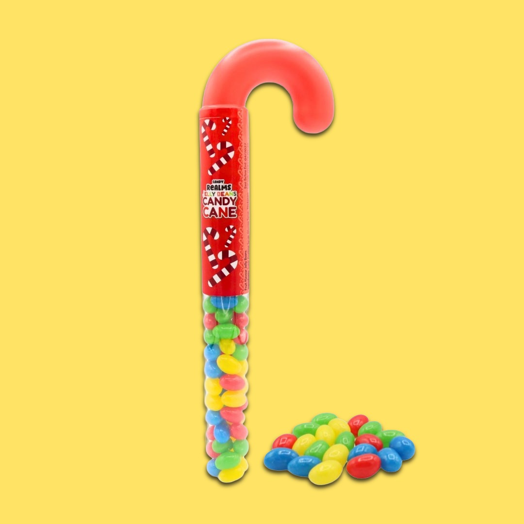 Candy Realms Jelly Beans Candy Cane 80g | Festive Gift Tube | Mr Simms ...