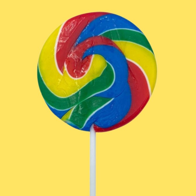 Crazy Candy Factory Rainbow Swirl Lollipops 55g | Mr Simms Sweet Shop