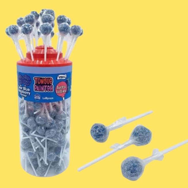 Vidal Blue Raspberry Tongue Painter Lolly | Mr Simms Sweet Shop