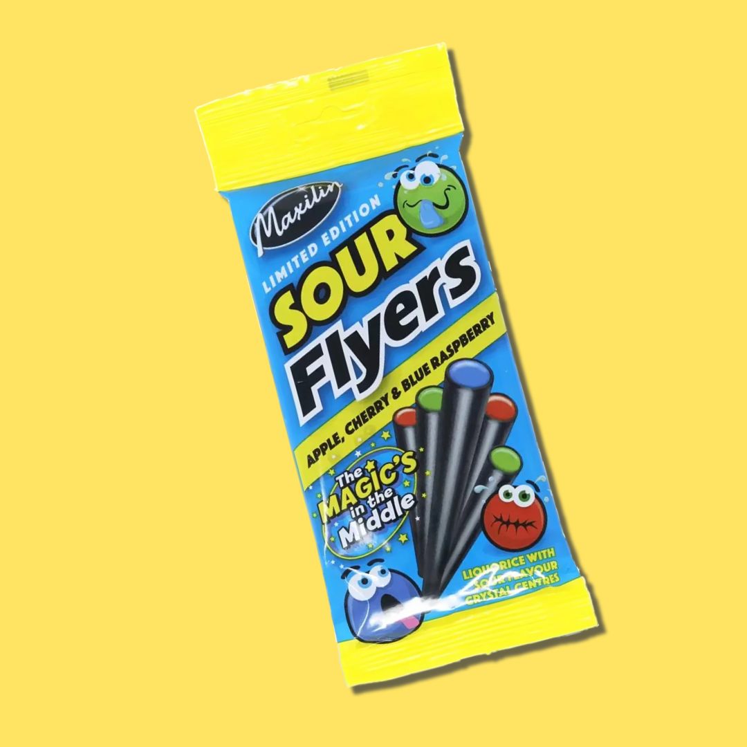 Maxilin Sour Liquorice Flyers | Mr Simms Sweet Shop