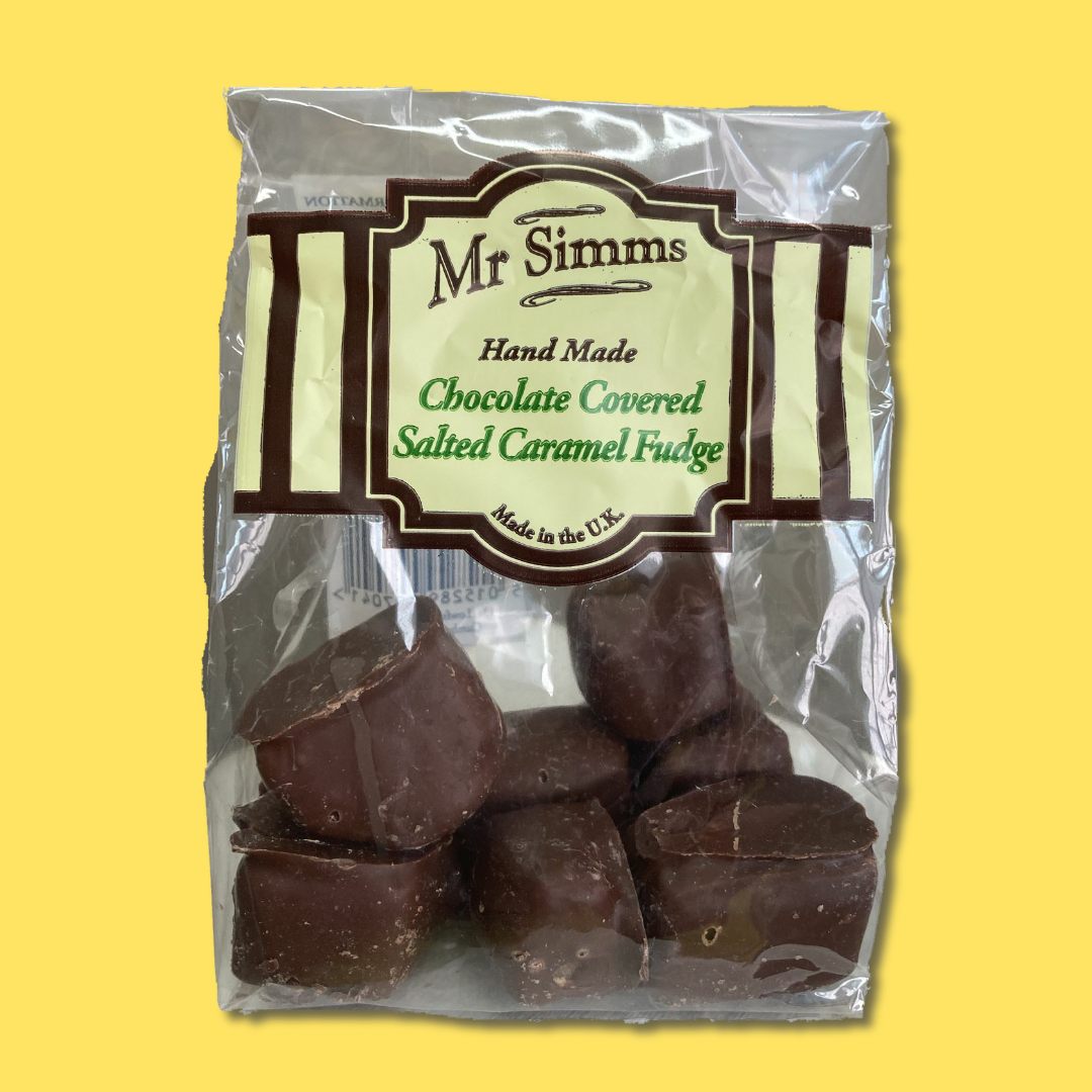 Choc Salted Caramel Fudge Bag 125g | Mr Simms Sweet Shop